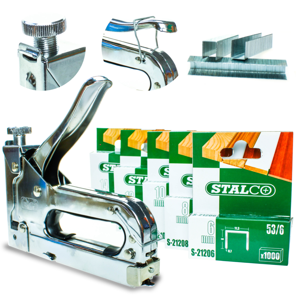 ZESTAW Zszywacz tapicerski taker + zszywki zestaw 5000szt - MLTOOLS